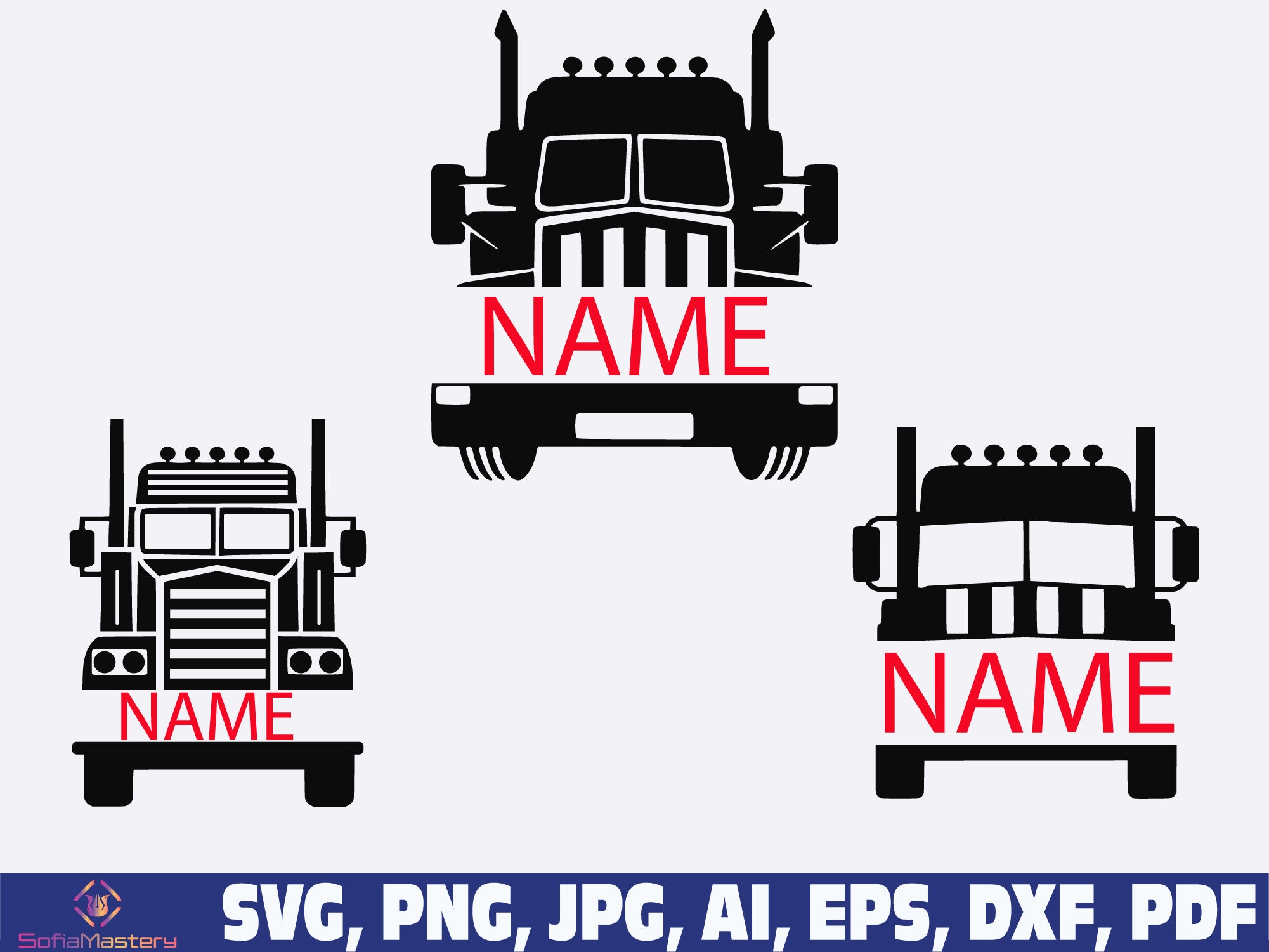 Semi Truck Svg Png, Semi Truck Monogram Svg, Truck Driver Svg, Truck ...