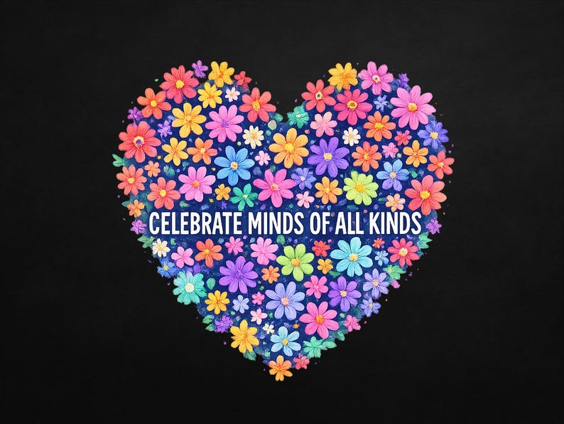Floral Celebrate Minds of All Kinds PNG, Autism Awareness Design ...