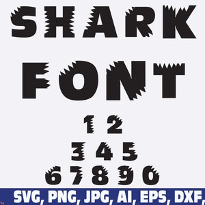 Sharks Svg, Shark Alphabet Letters Font Svg Png, Shark Bundle Svg ...
