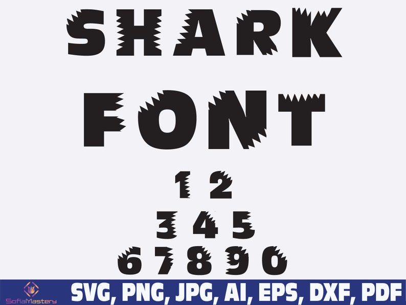 Sharks Svg, Shark Alphabet Letters Font Svg Png, Shark Bundle Svg ...