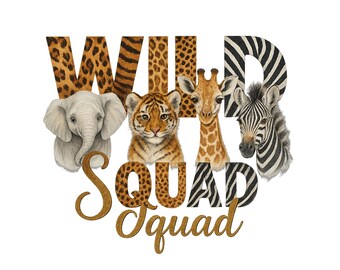 Wild Squad Baby Safari Animals PNG, Watercolor Baby Animals, Safari 1st ...