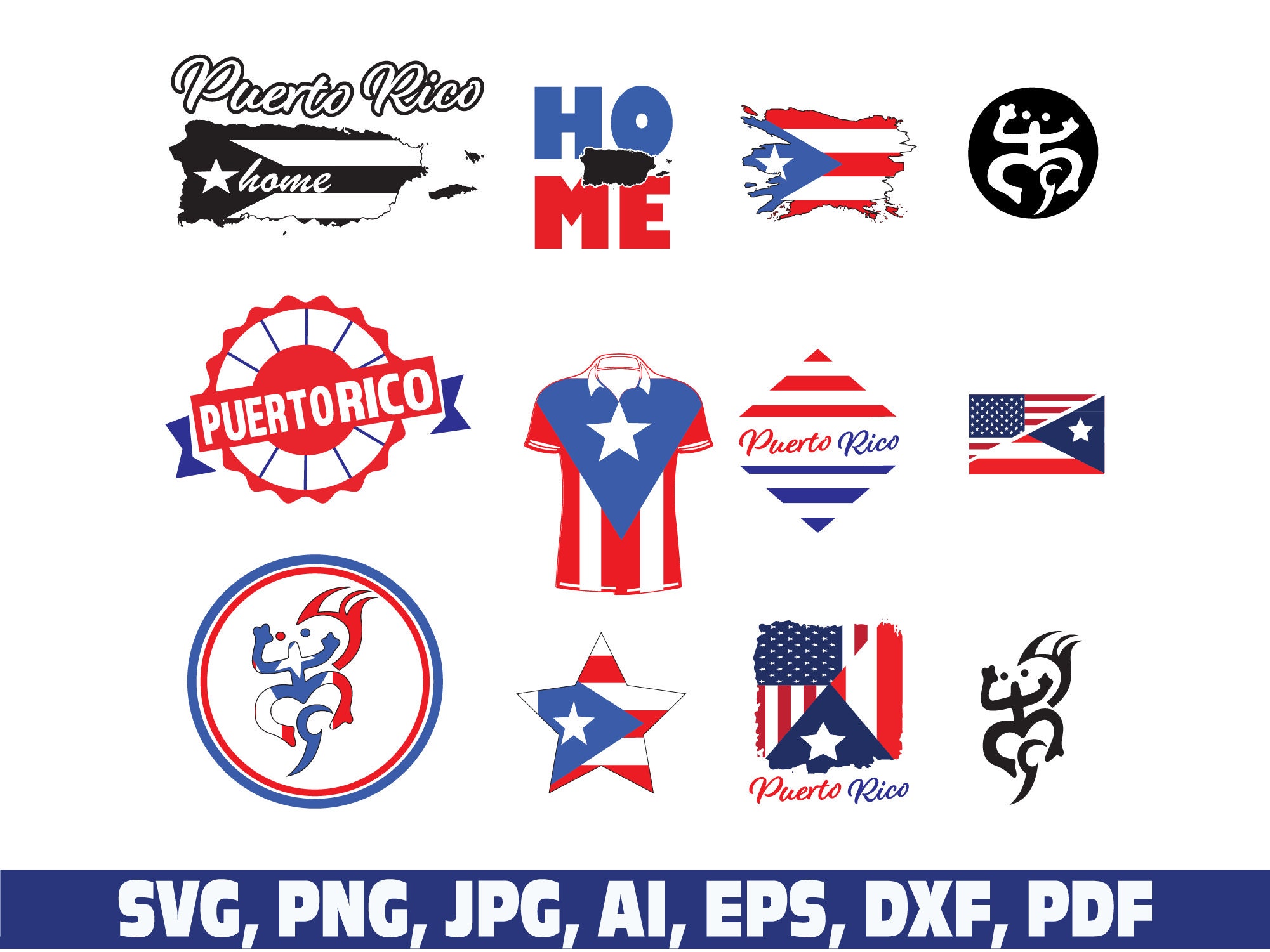Puerto Rico Svg Png Bundle, Latina Svg, Puerto Rico Flag, Taino Frog Svg, Boricua Svg, Puerto ...
