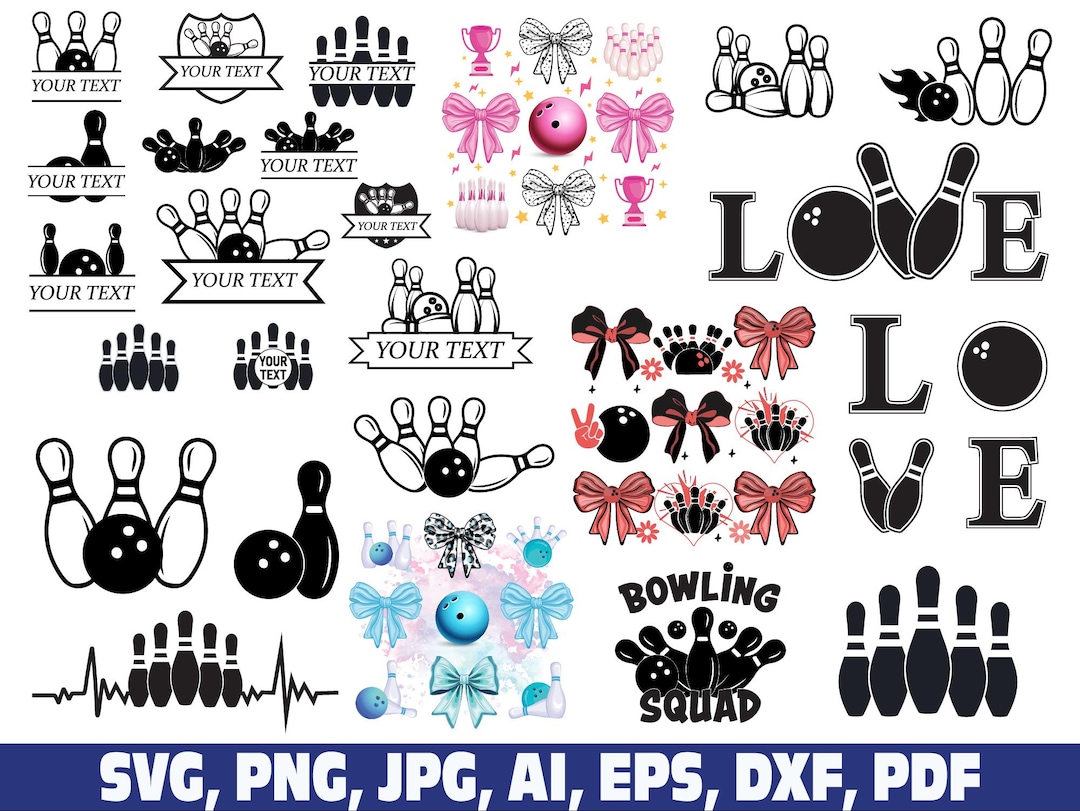 Bowling Svg, Race Day, Bowling Svg Files, Coquette Bow, Bowling Name ...