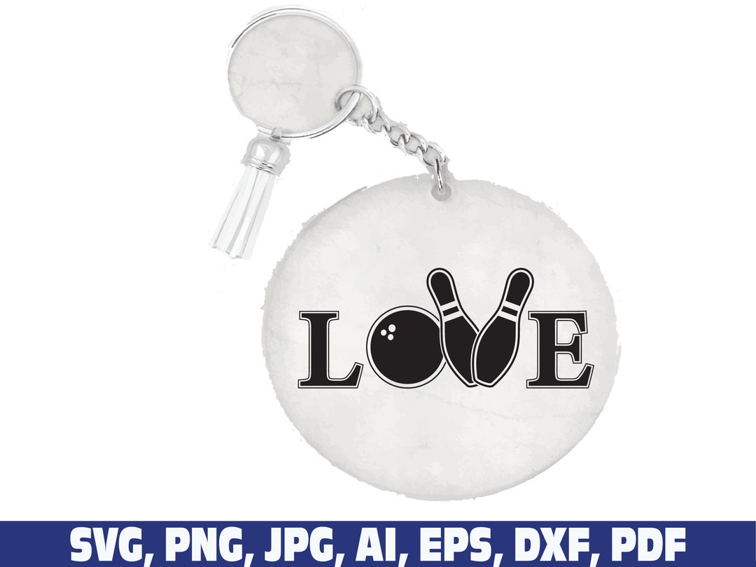 Bowling Keychain Svg Png, Keychain Pattern SVG, Key Ring Pattern, Key ...