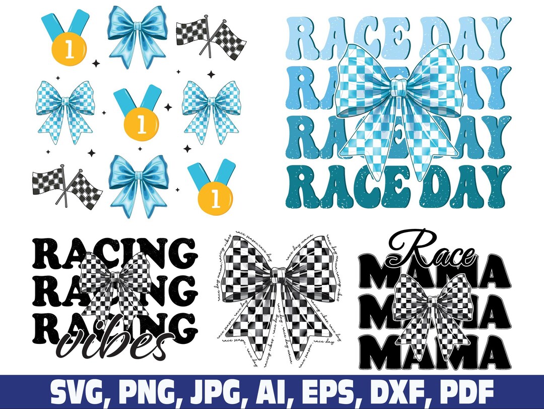 Race Racing Svg Png, Race Birthday Boy Svg, Race Day, Coquette Bow ...