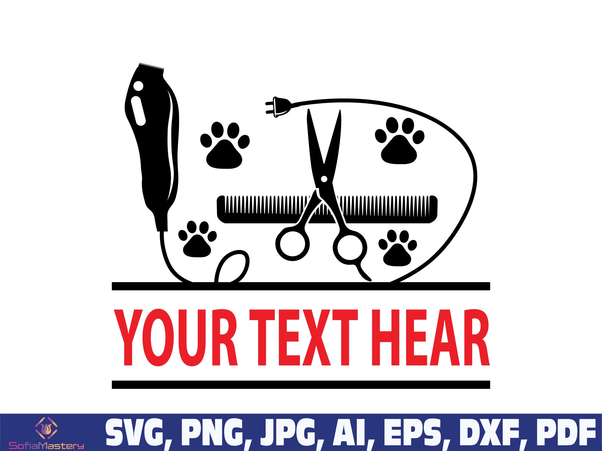 Dog Groomer Svg Png, Dog Grooming Hair Dryer Heart SVG, Dog Grooming ...