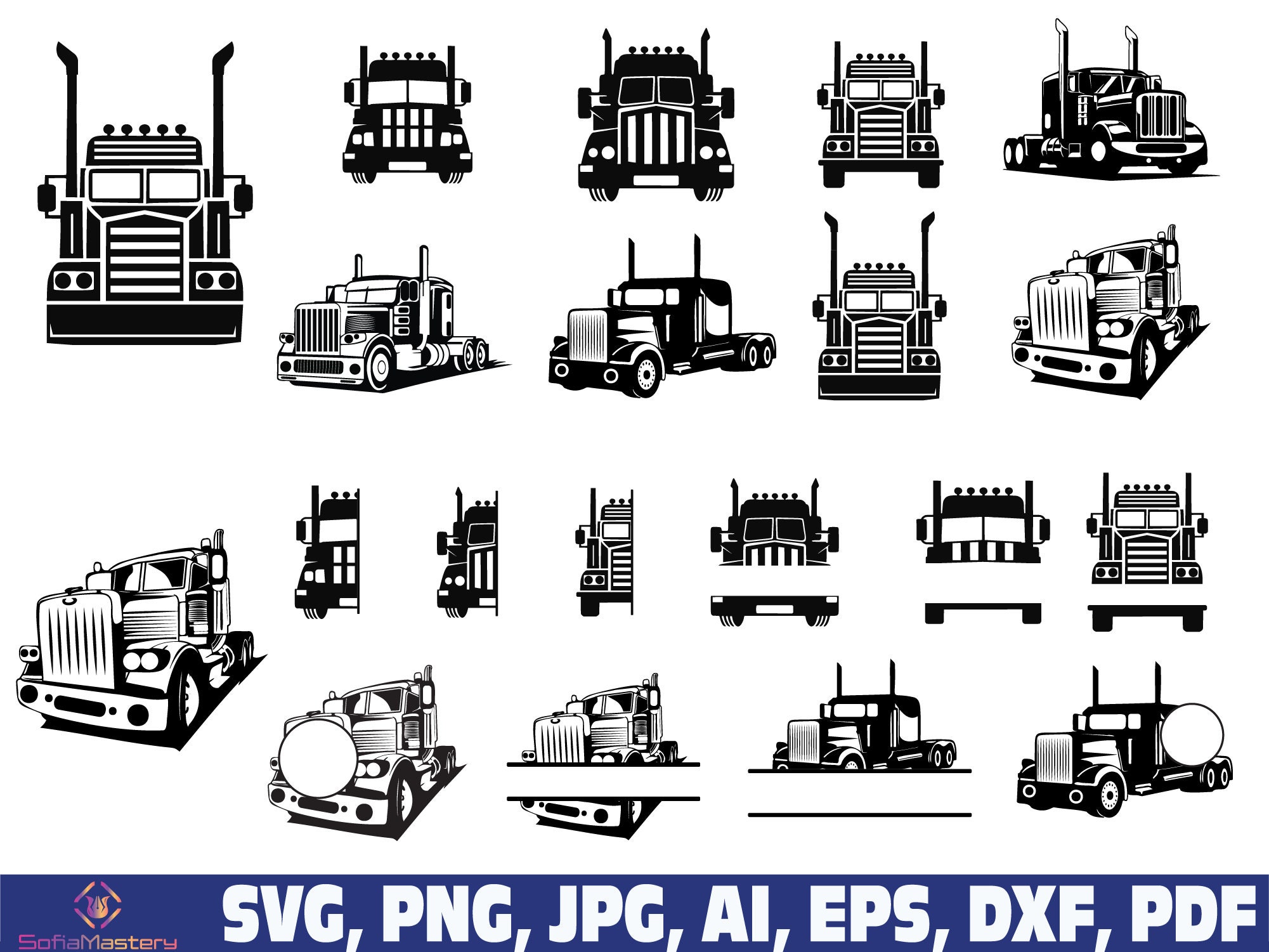 Semi Truck Svg, Truck Driver Svg, Truck Svg, Trucker Svg, American Flag ...