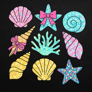 Wildflower Seashell Clam Summer Png, Coquette Seashell PNG, Floral ...