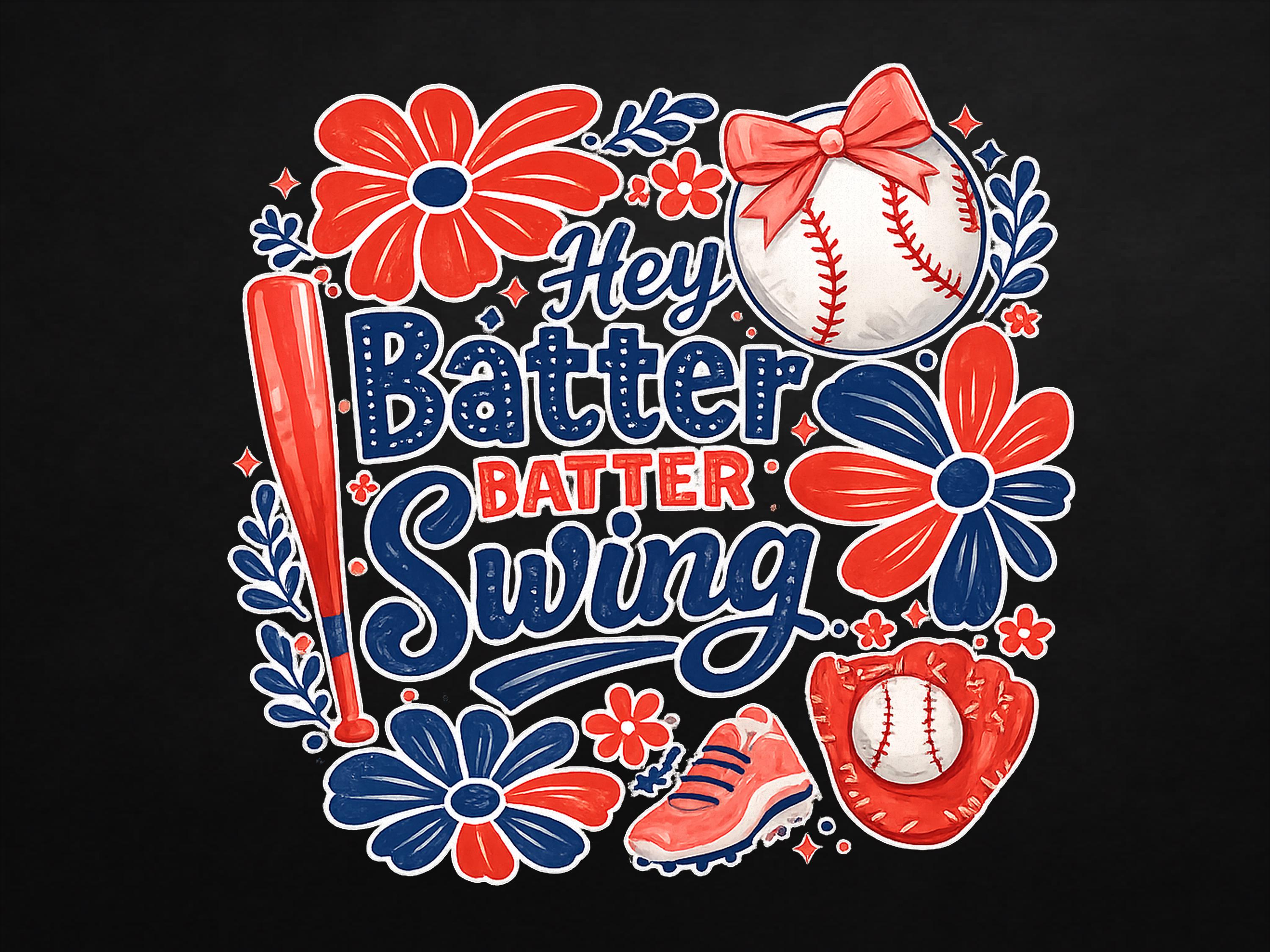 Boho Baseball Batter Swing PNG, Sublimation Design, Baseball Clipart ...