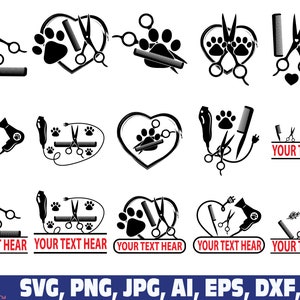Dog Groomer Svg Png, Dog Grooming Hair Dryer Heart SVG, Dog Grooming ...