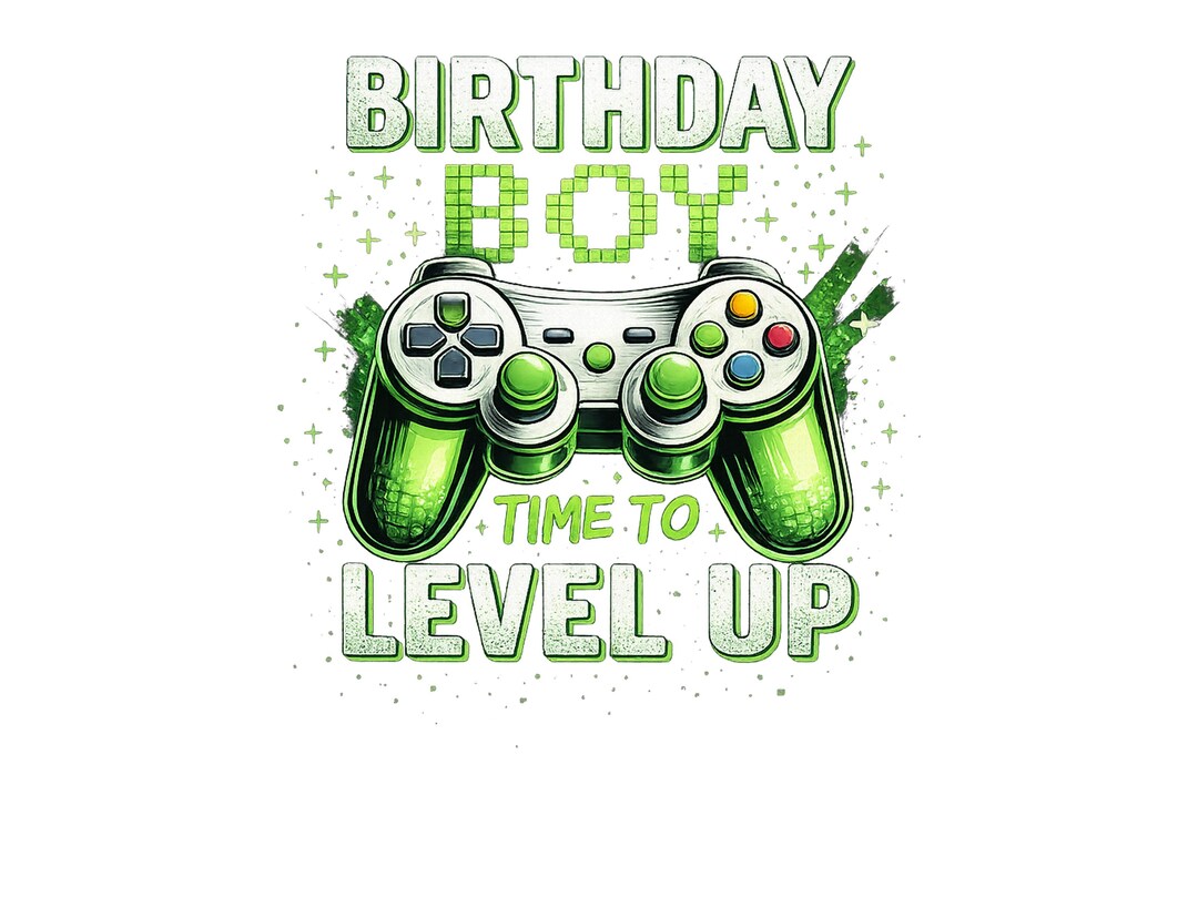 Birthday Boy Time to Level up PNG, Gamer T-shirt Design, Gaming ...