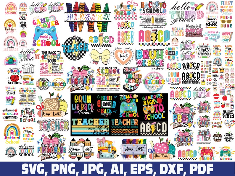 Retro ABCD Puntos dálmatas Profesor Regreso a la escuela svg png, Lápiz Coqueta, calificación ...