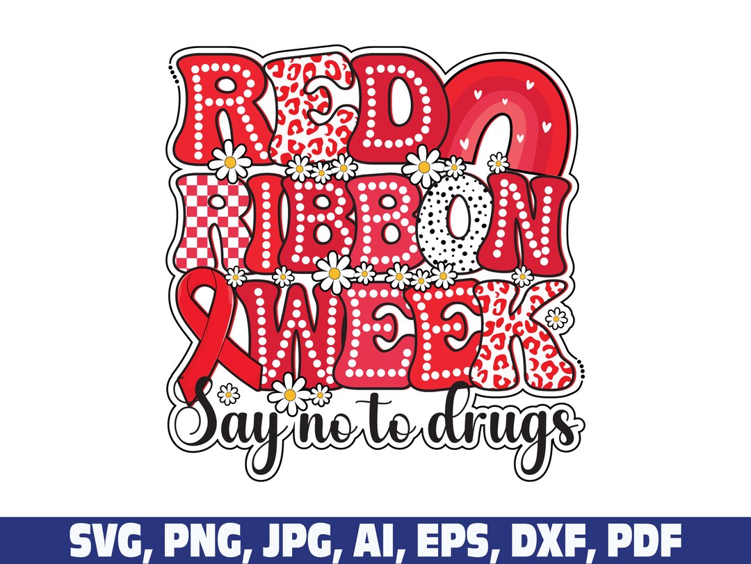 Coquette Bow Red Ribbon Week Svg Png, No to Drugs SVG, Drug Free SVG ...