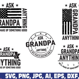 Ask Grandpa Anything Svg, Grandpa Svg, Grandpa USA Flag Svg ...