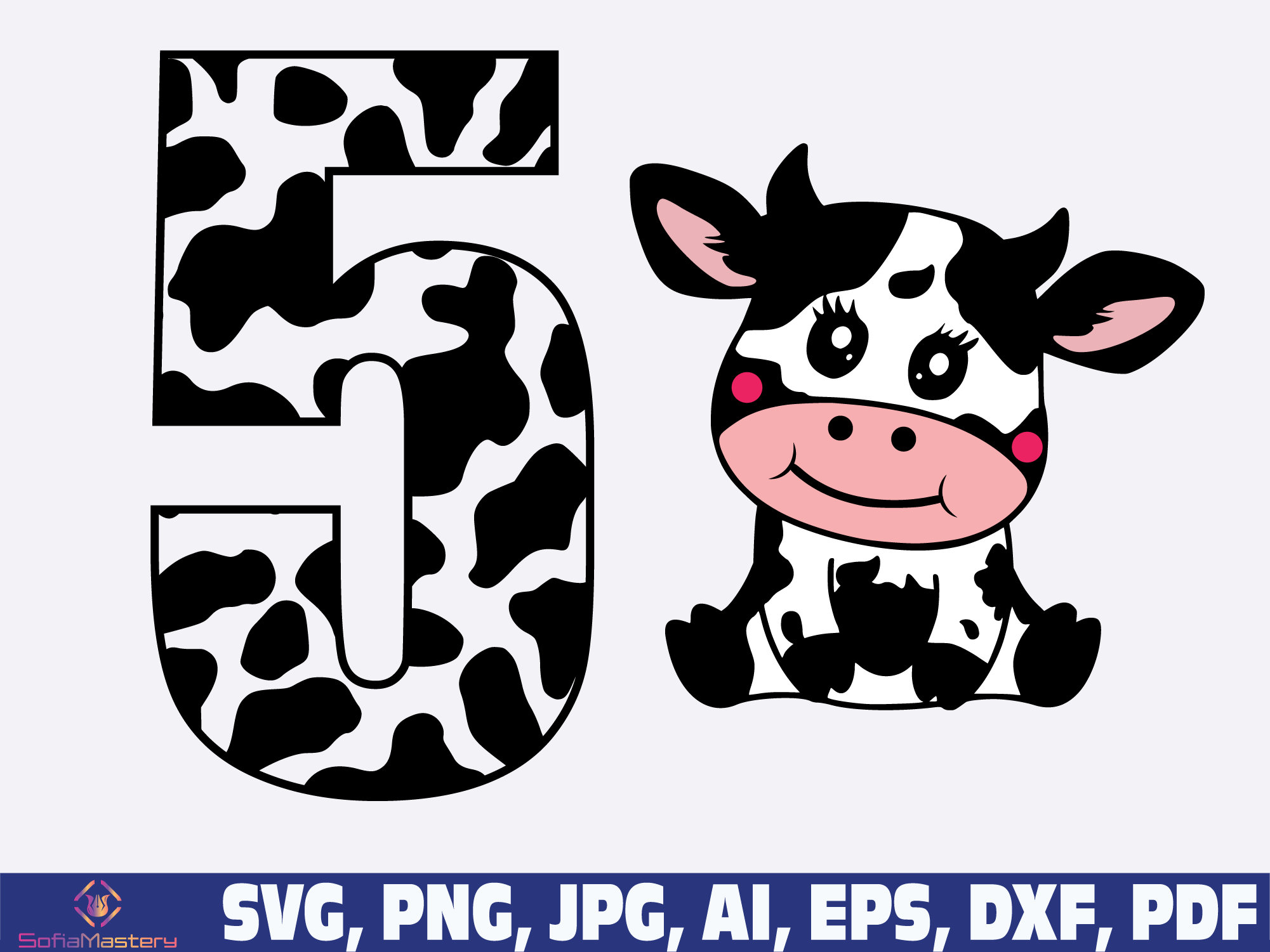 Número de vaca cumpleaños svg, cumpleaños vaca svg, Impresión de vaca ...