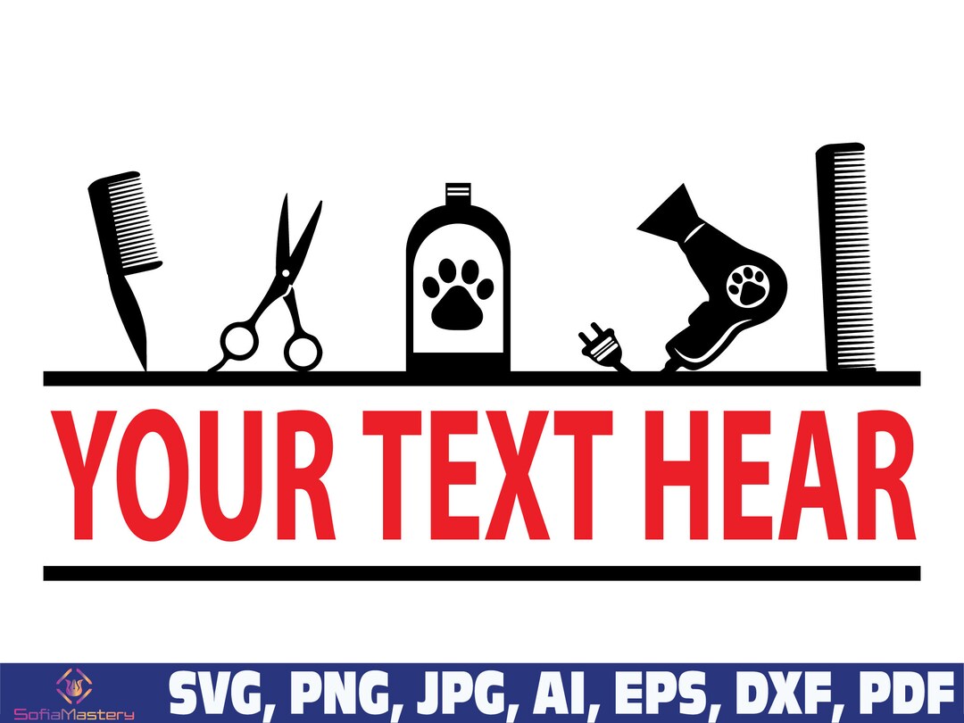Dog Groomer Name Svg Png, Dog Grooming Hair Dryer Heart SVG, Dog ...