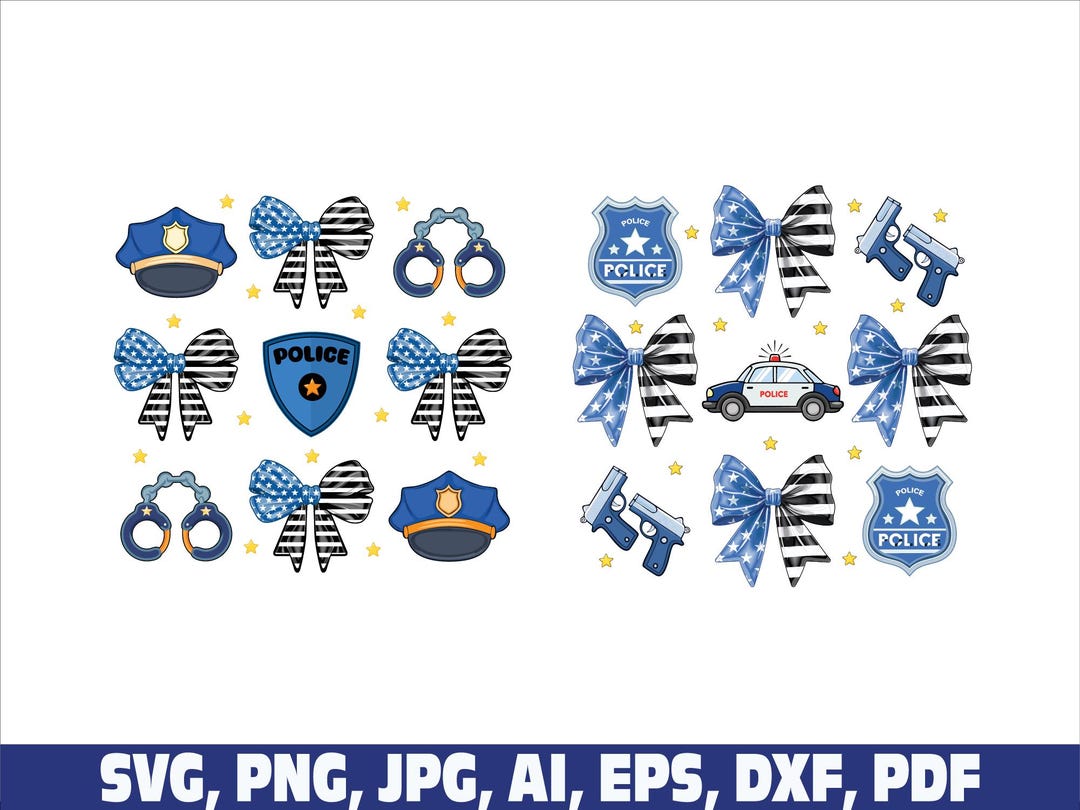 Coquette Bow Police Svg Png, Thin Blue Line Svg, Police Dog K9 Flag Svg ...