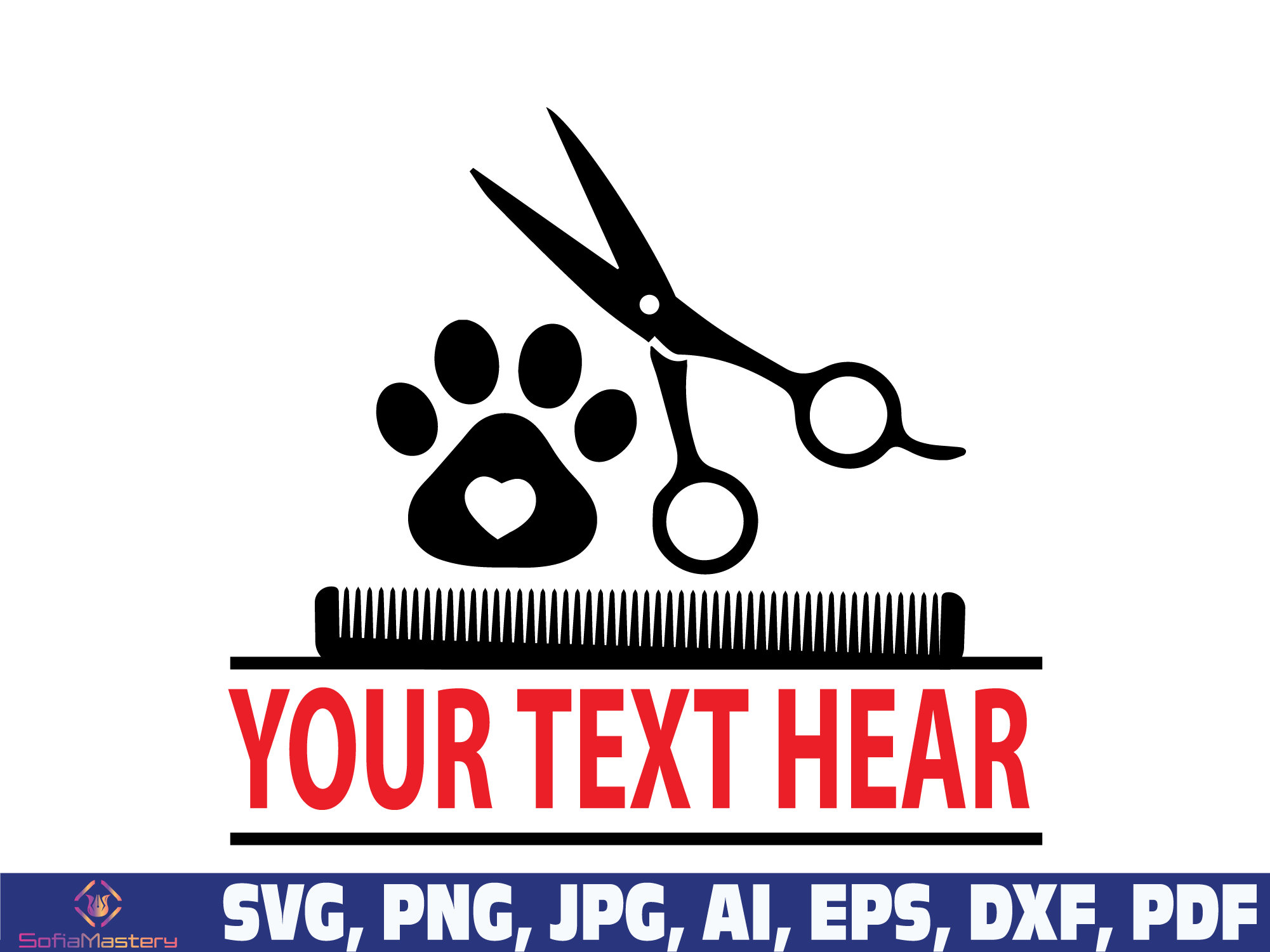 Dog Groomer Svg Png, Dog Grooming Hair Dryer Heart SVG, Dog Grooming ...