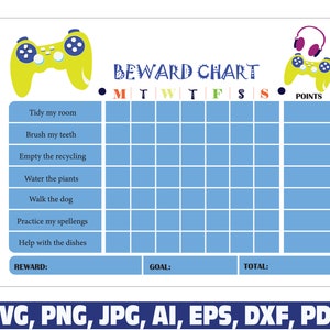 Editable Video Games Reward Chart, Printable Reward Chart, Chore Chart ...