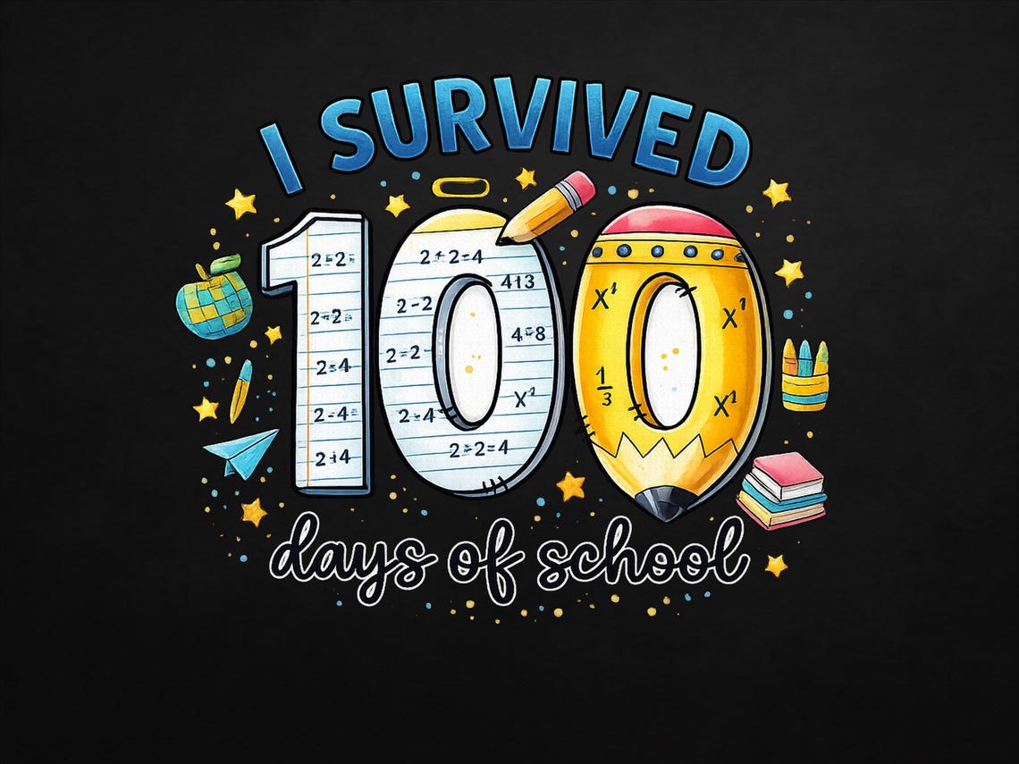 I Survived 100 Days of School Png 100th Day of School Png Te_ - Etsy