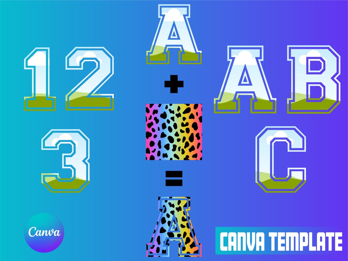 Varsity Font Alphabet Letters Canva Frame Templates, College Drag and ...