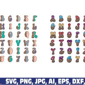 Half Leopard Font Svg, Leopard Cheetah Half Print Font Letters Alphabet ...