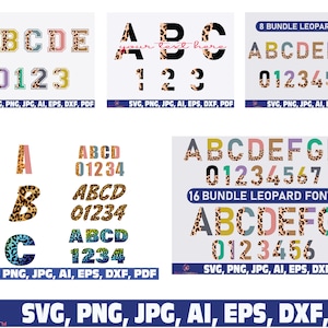 Half Leopard Font Svg, Leopard Cheetah Half Print Font Letters Alphabet ...