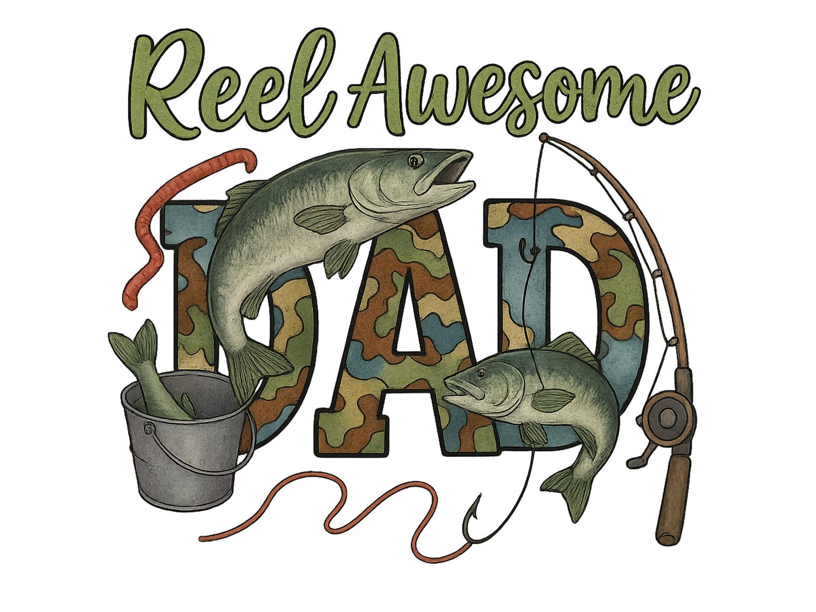 Camo Reel Awesome Dad American Flag Png Sublimation Design, Western ...
