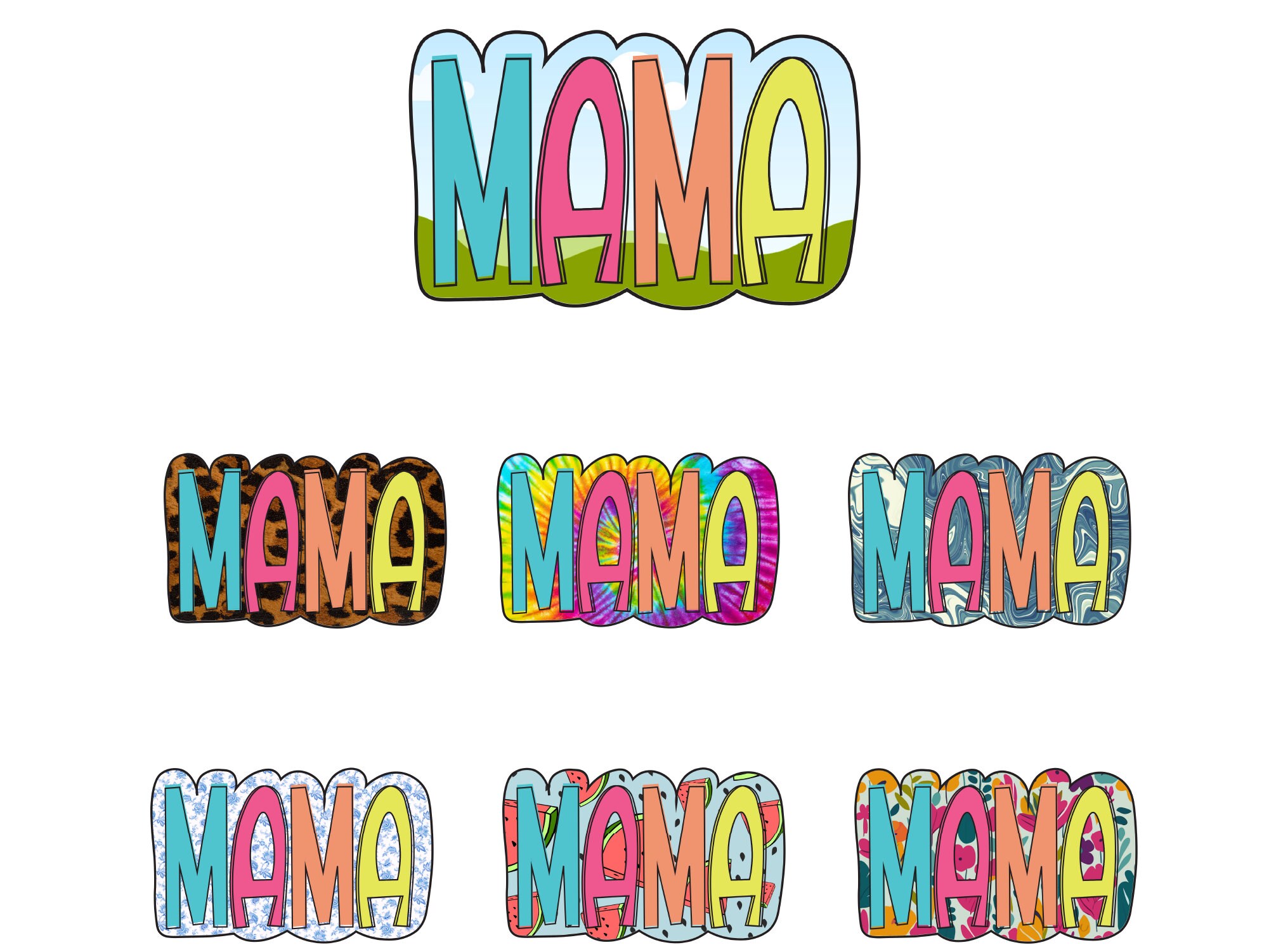 Mama Bright Doodle Canva Frame Template Editable Drag and Drop, Mama ...