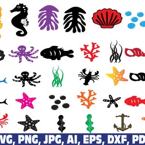 Sea Svg, Ocean Life SVG, Ocean Animal SVG, Under the Sea SVG, Corals ...