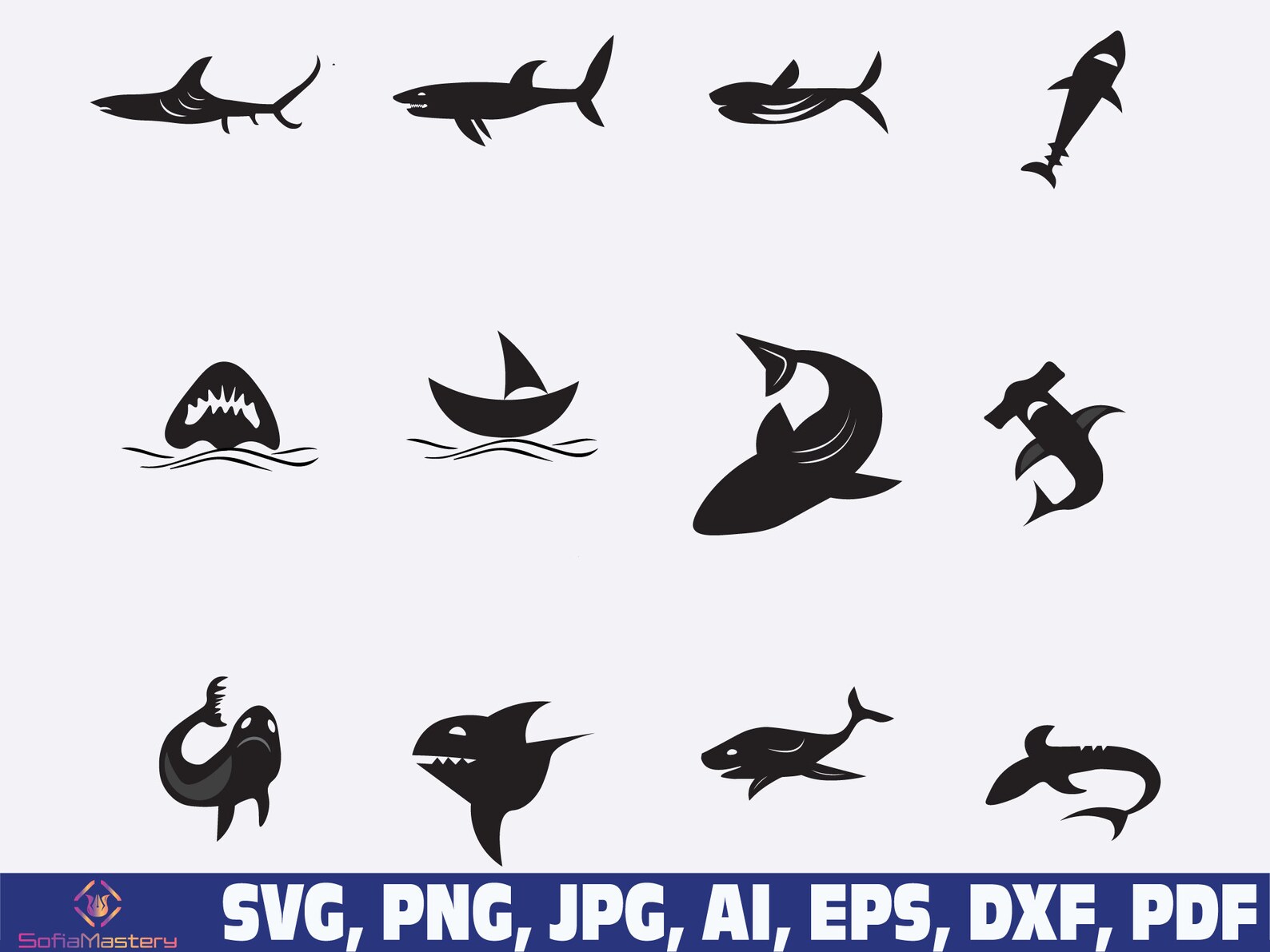 Sharks Svg, Shark Alphabet Letters Font Svg Png, Shark Bundle Svg ...