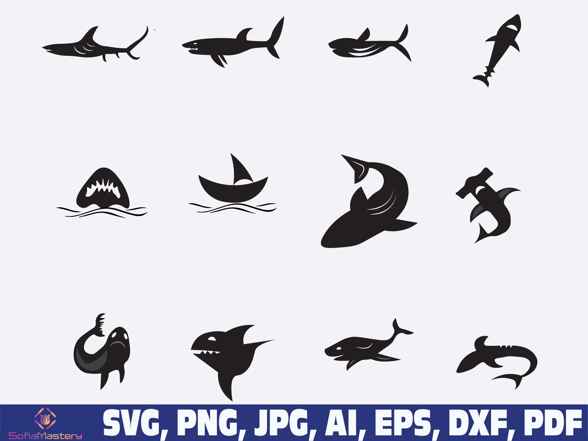 Sharks Svg, Shark Alphabet Letters Font Svg Png, Shark Bundle Svg ...