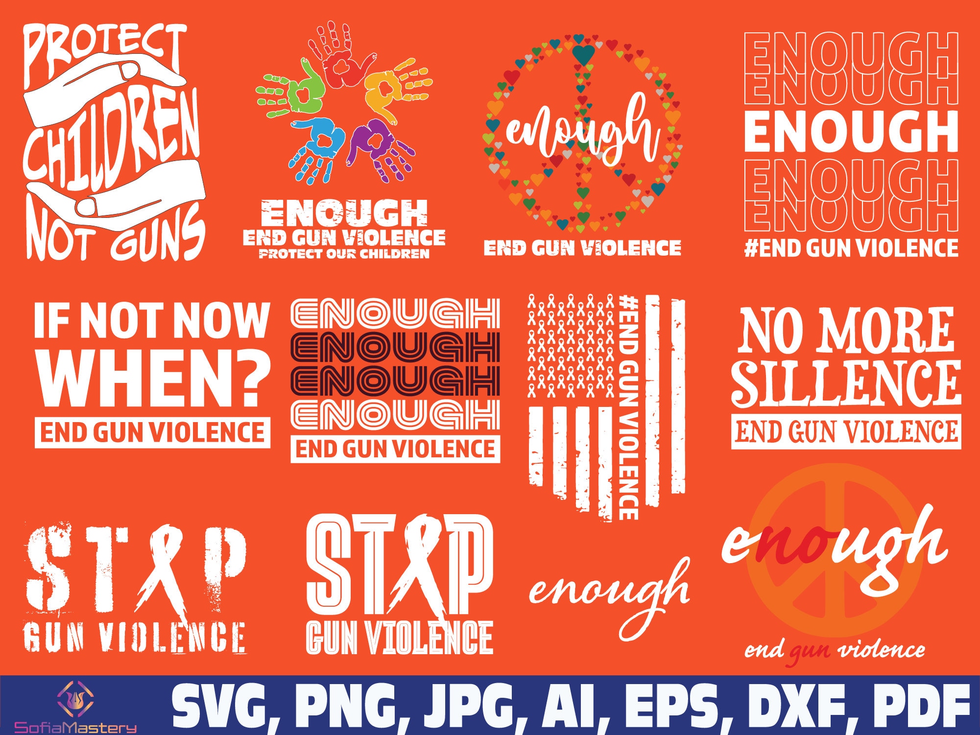 End Gun Violence SVG PNG, No More Silence Svg, No Gun Awareness Day ...