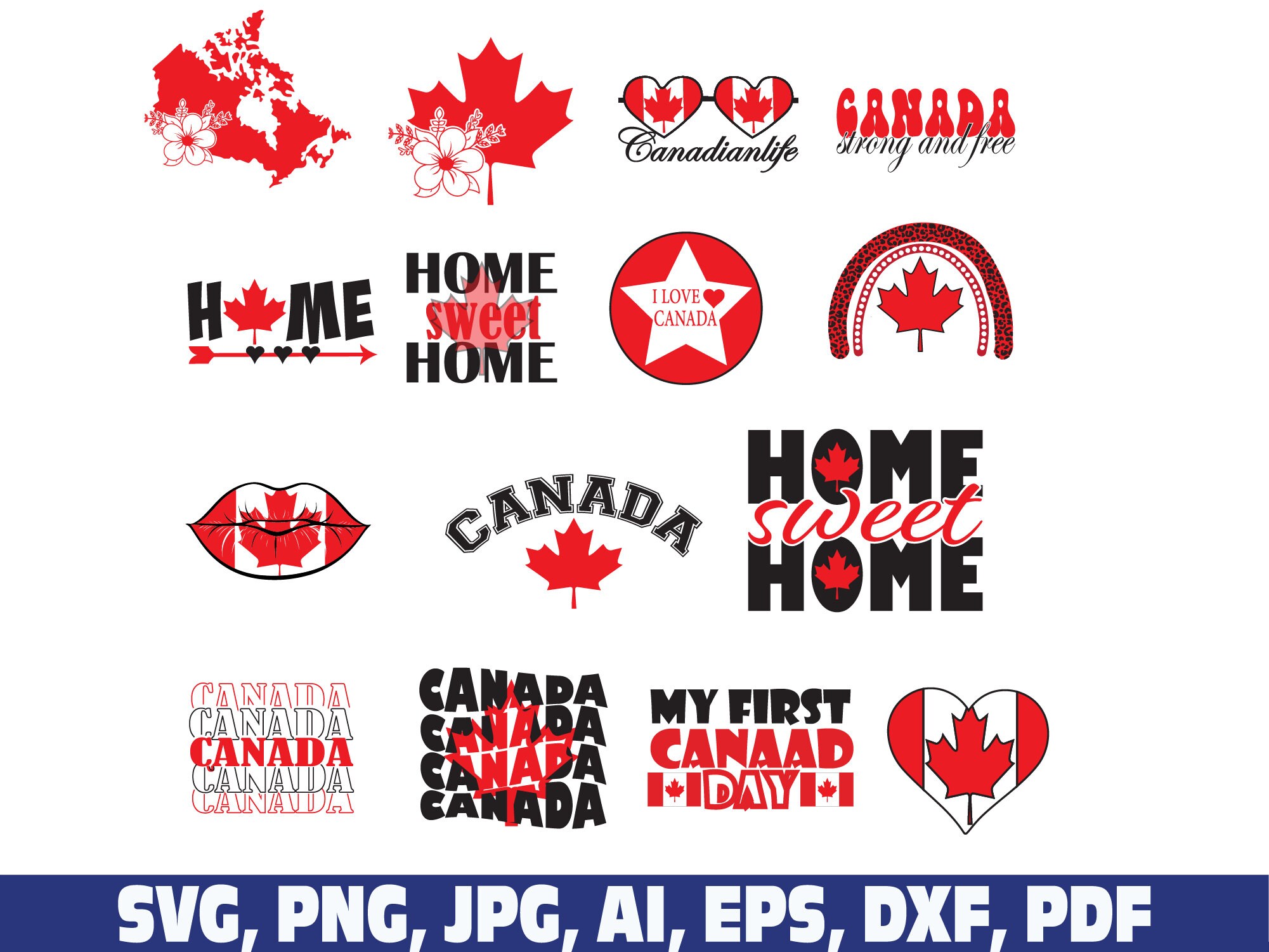 Canada Svg Png Bundle, Canada SVG, Canada PNG, Canada Shirt Design ...