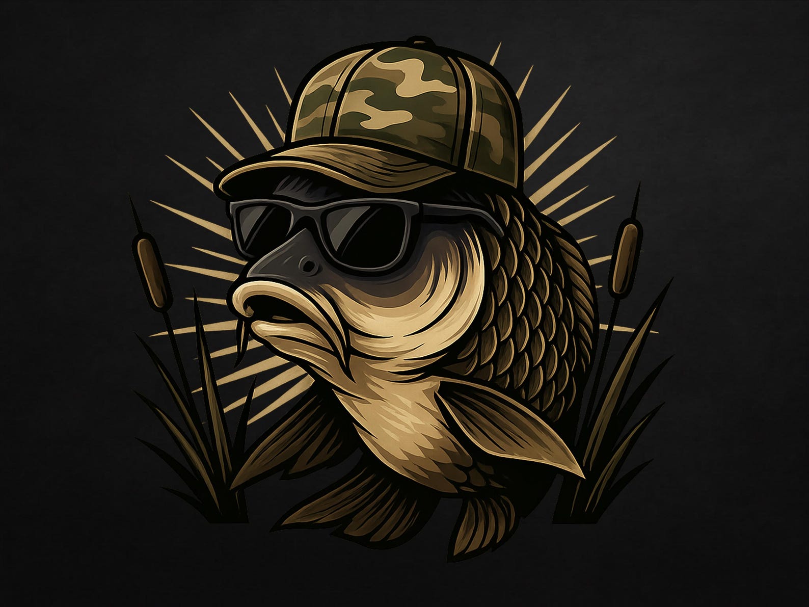 Carp in Cap Png, Funny Carp Fishing Sublimation Design, Camo Fishing ...