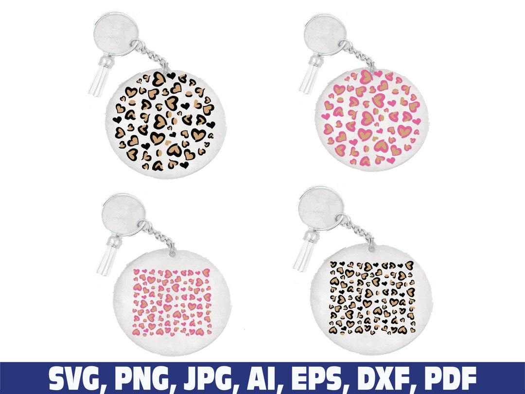 Keychain Svg Png, Keychain Leopard Print SVG, Key Ring Pattern, Key ...