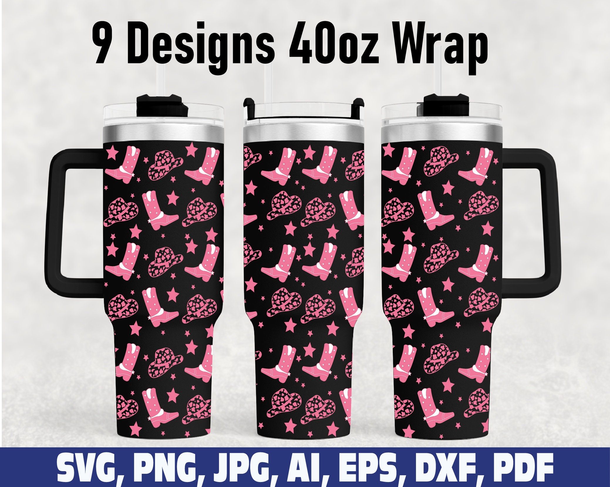 Cowgirl Western 40oz Tumbler Wrap Svg Png Engraved 40oz Tumbler Wrap