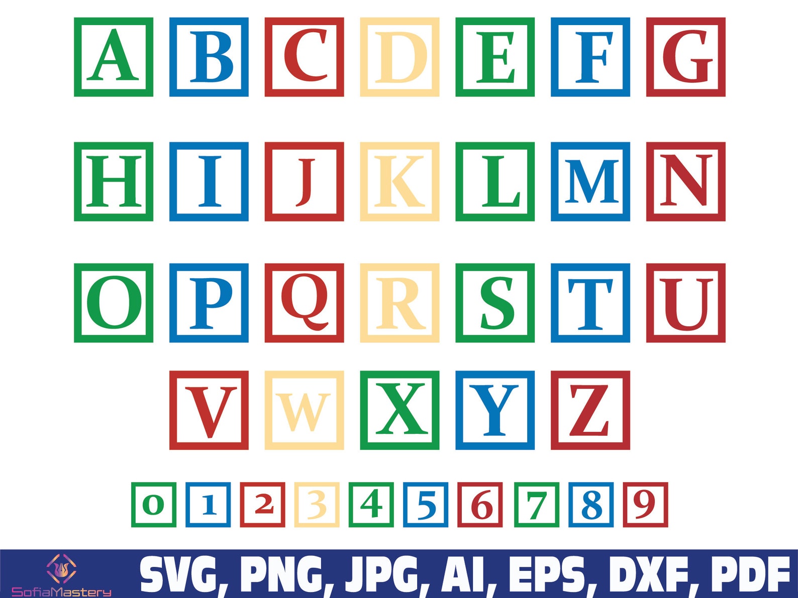 Block Alphabet Svg, Block Font Svg, BUILDING BLOCKS SVG, Block Letters ...