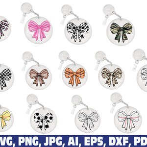 Cute Pink Coquette Bow Keychain Png Svg , Keyring Designs, Camo ...