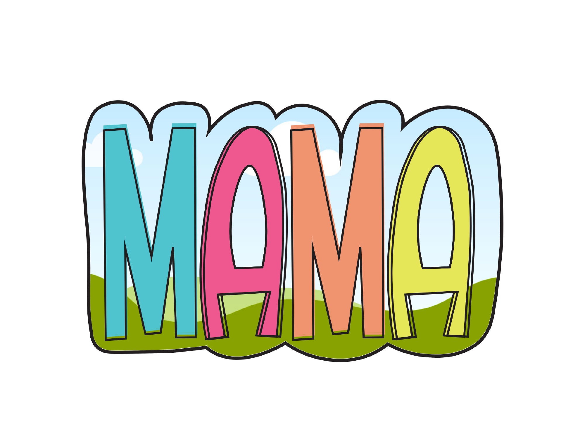 Mama Bright Doodle Canva Frame Template Editable Drag and Drop, Mama ...