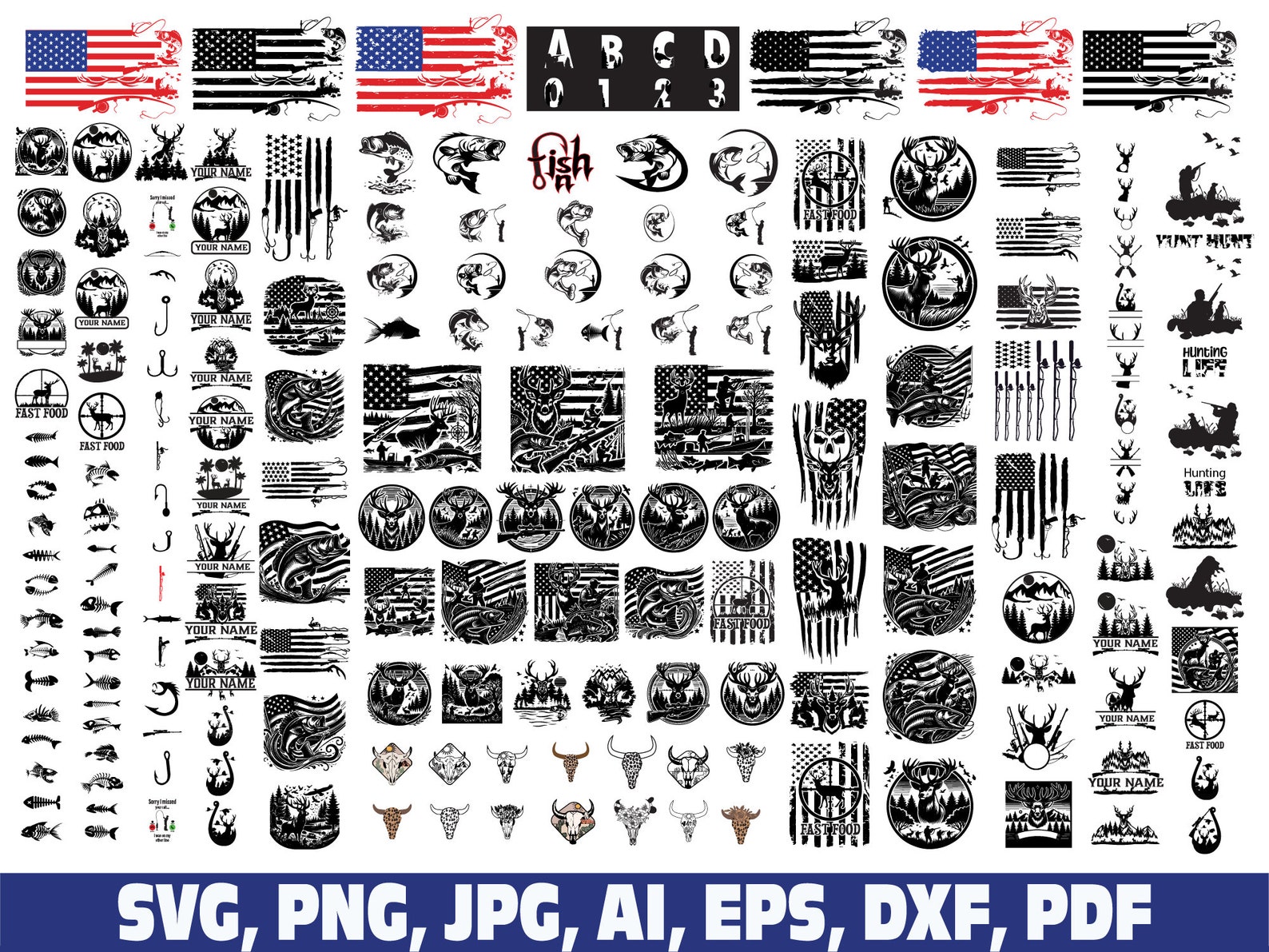 Deer Hunting Name Frame Sign SVG Png Dxf, Hunter Svg, Hunting Svg, Deer ...