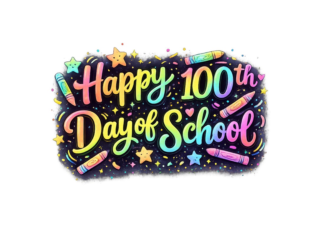 Happy 100 Days of School PNG, Teacher Student Design, Kids School ...