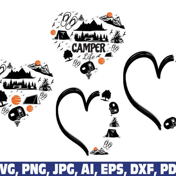 Camping Heart - Etsy