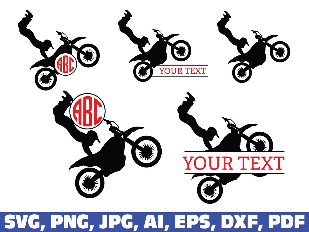 Dirt Bike Svg, Dirt Bike Monogram Split Frame Name Svg, Motocross Moto ...