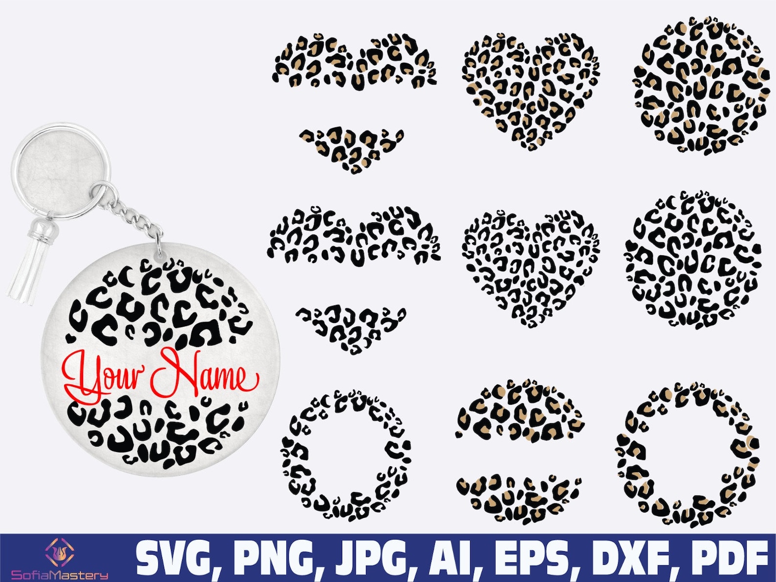 Keychain Svg, Keychain Leopard Print SVG, Keychain Leopad Cheetah Name ...