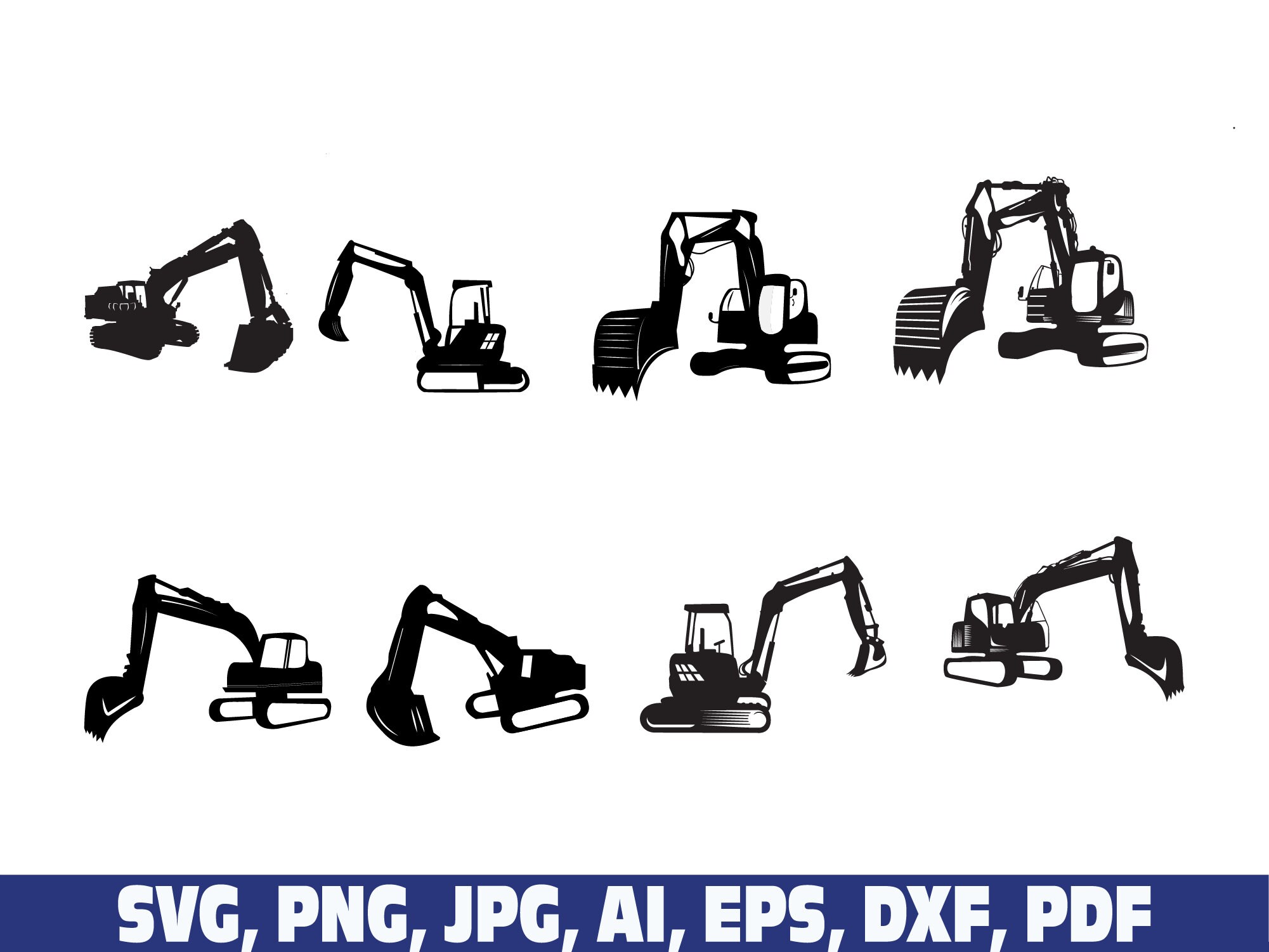 Excavator Svg, Excavator Monogram Svg, Digger Svg, Construction Svg ...