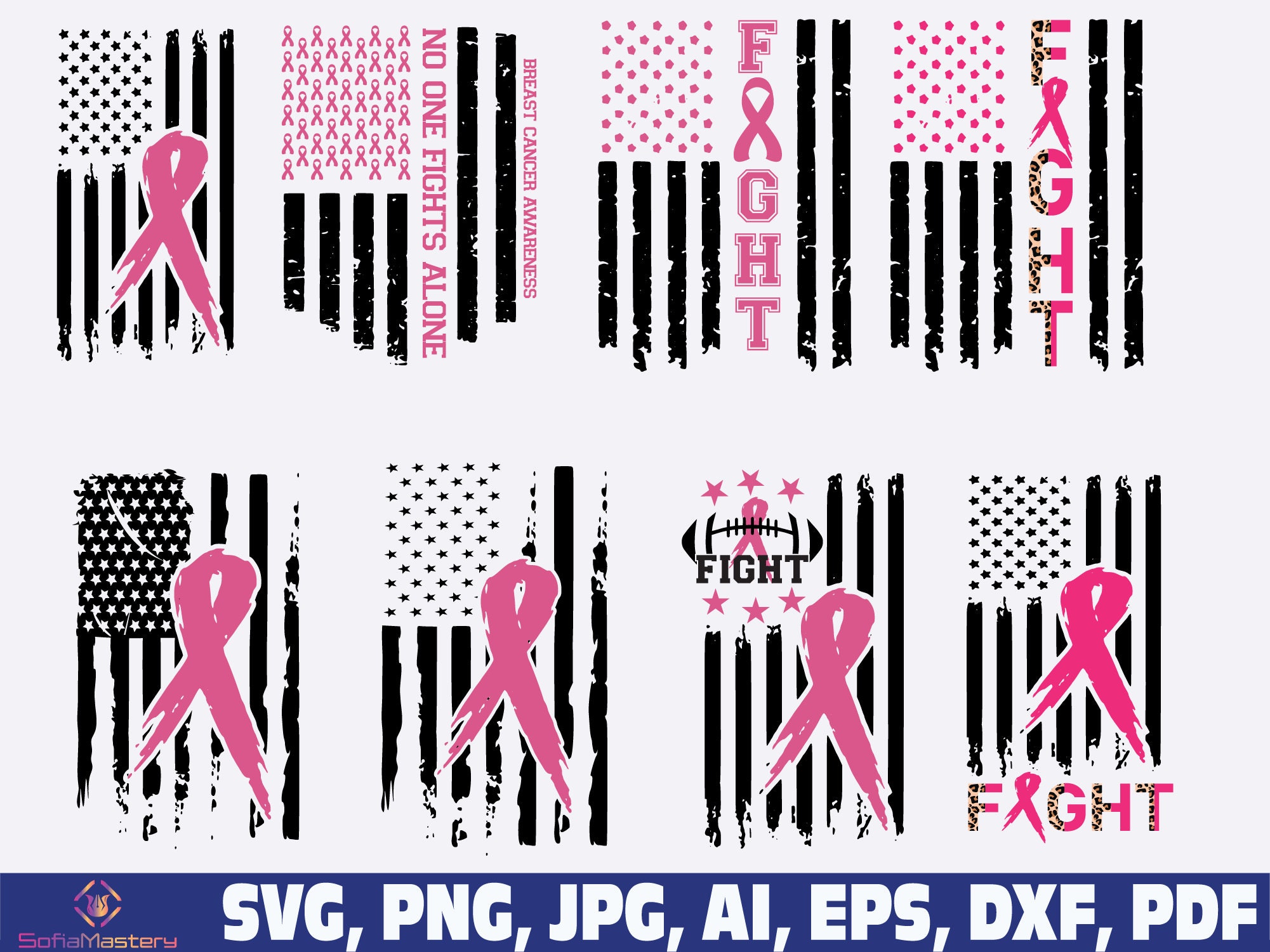 Breast Cancer Usa American Flag Svg Png, Cancer Svg, Fight Svg, Cancer ...