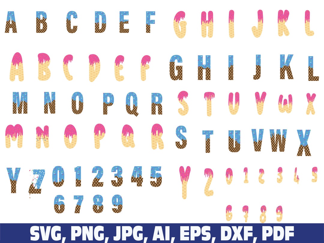 Ice Cream Alphabet Svg Png, Summer Alphabet Letters Font Ice Cream Svg ...