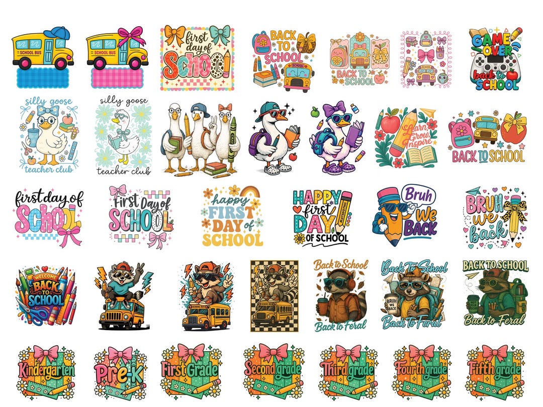 Back to School Bundle Png, First Day of School Shirt, Teacher PNG ...