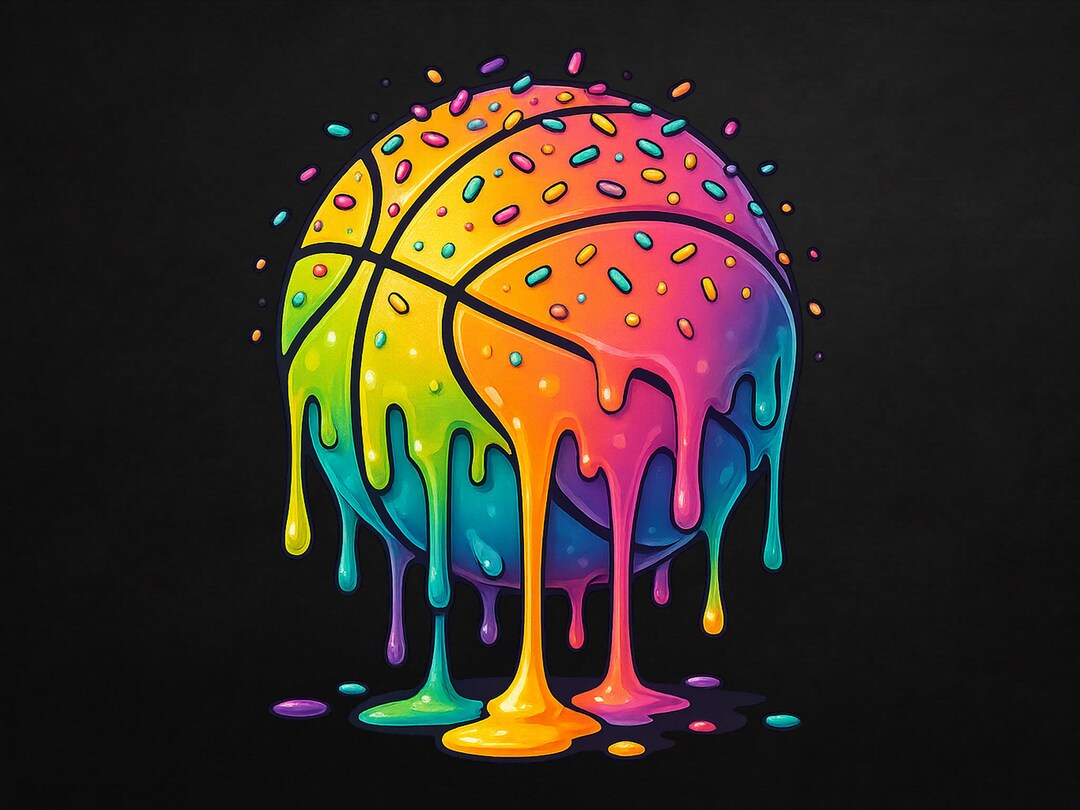 Watercolor Basketball Drip PNG, Game Day Sublimation Design, Basketball ...